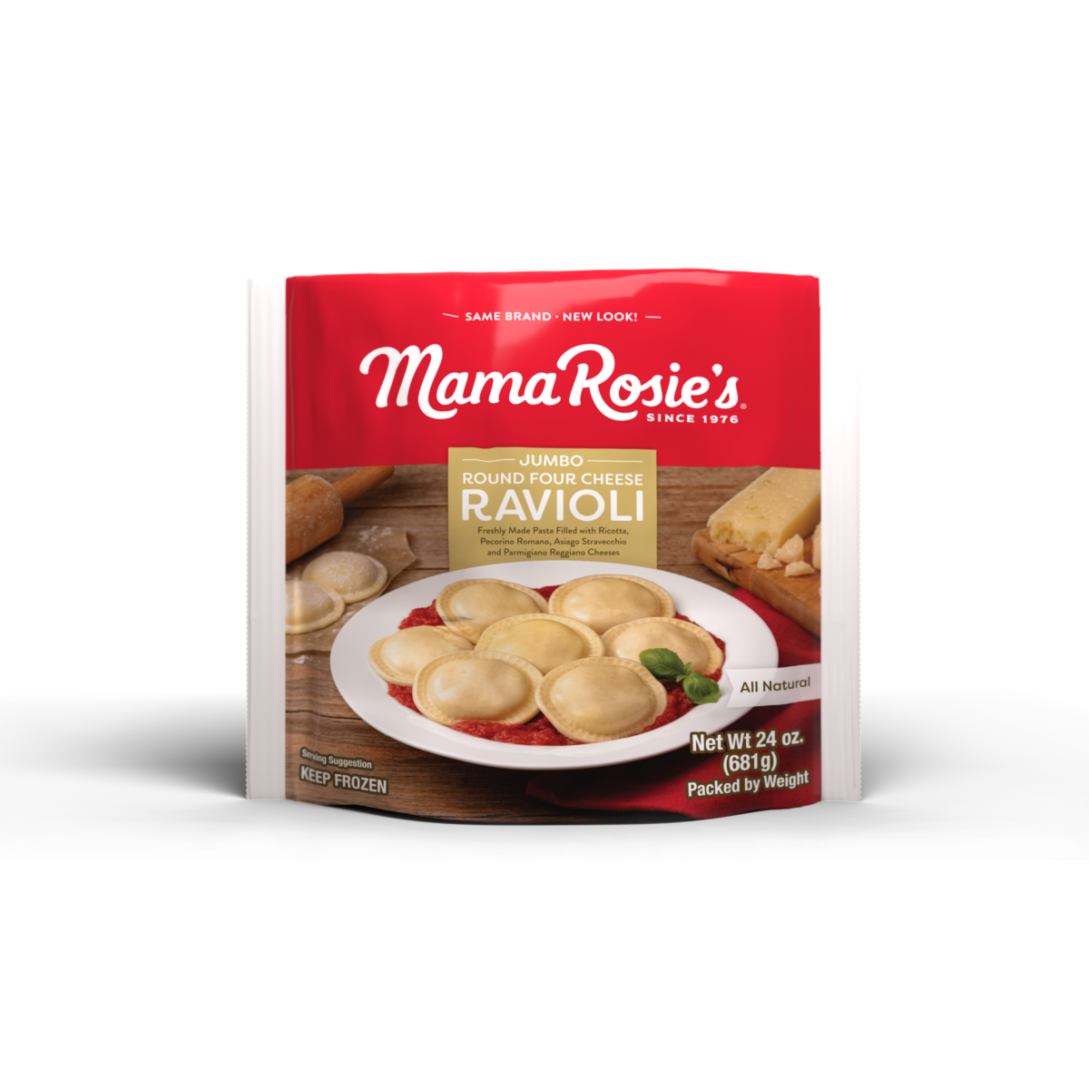 Jumbo Round Four Cheese Ravioli - Traditional Pasta Products | Mama Rosie's